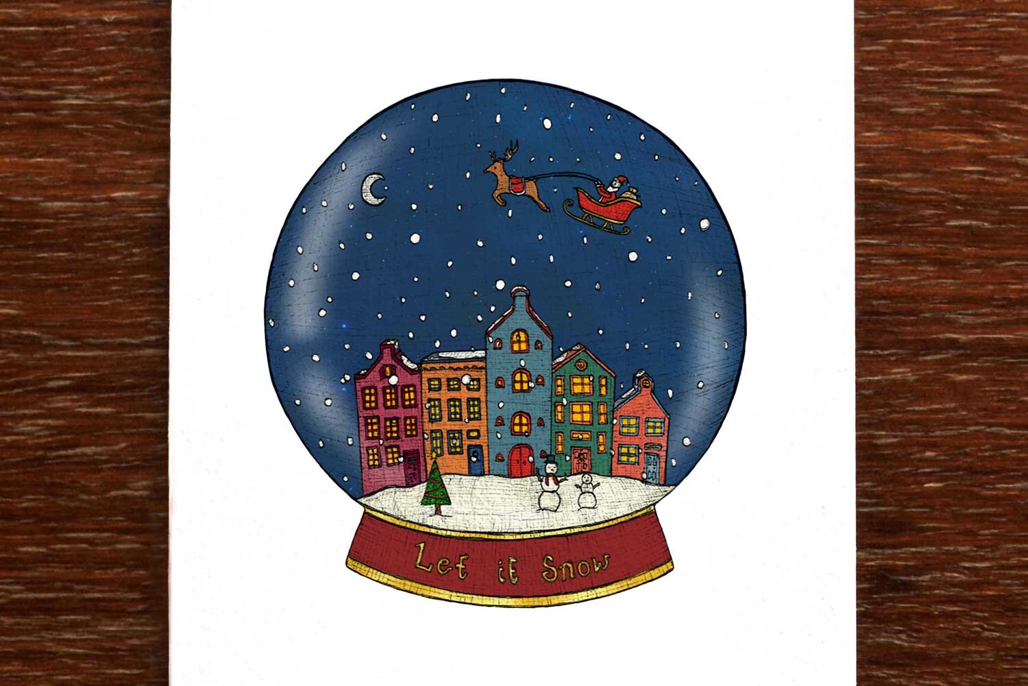 Christmas Card - Santa in a Snow Globe | The Nonsense Maker