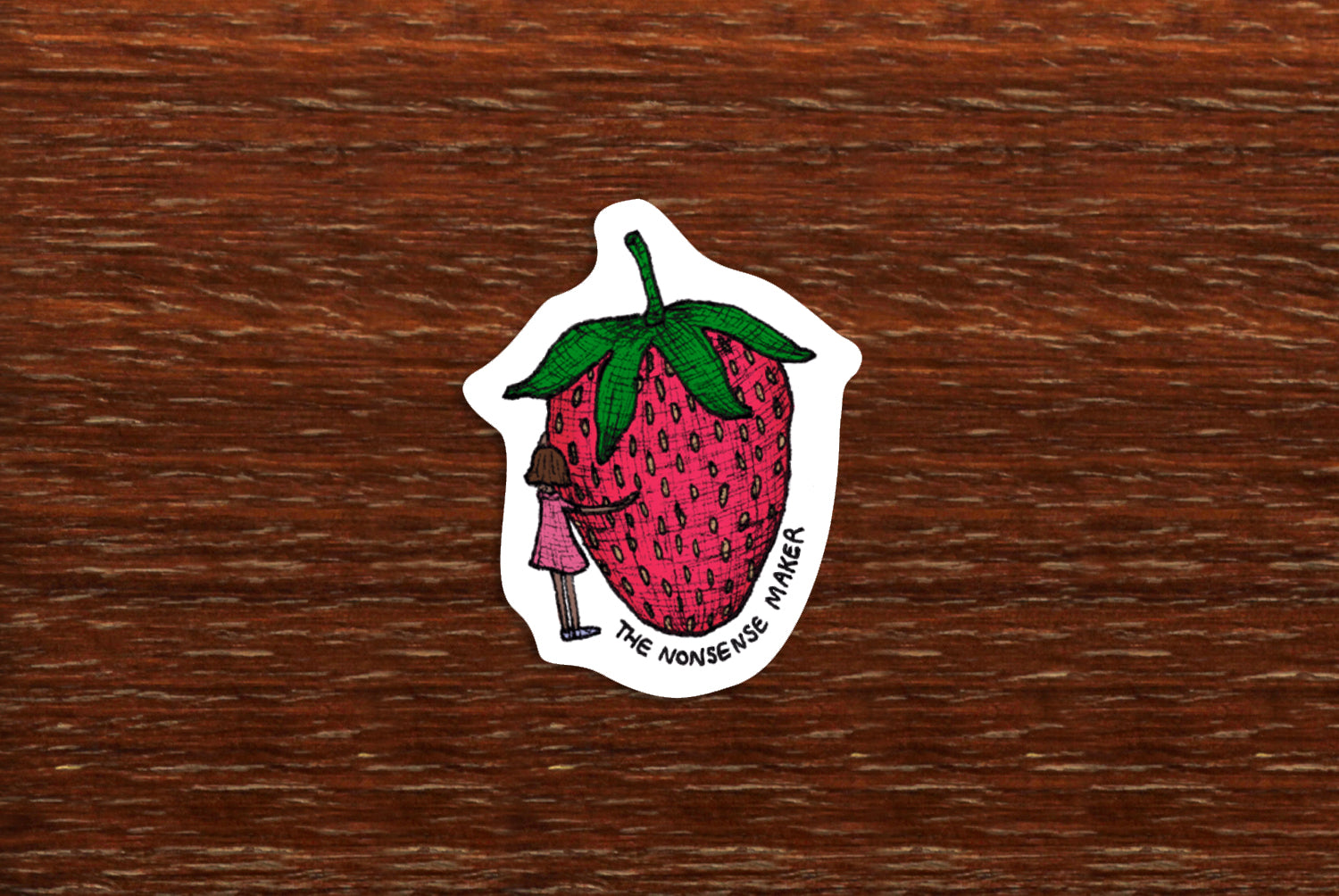 Strawberry Sticker - Fun Food Stickers | The Nonsense Maker