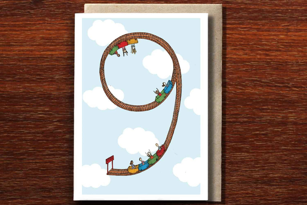 9th Birthday Card - Nine Rollercoaster | The Nonsense Maker