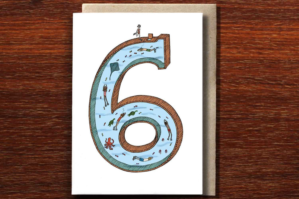 6th Birthday Card - Sea Creature Six | The Nonsense Maker